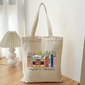 Taylor Swift | Bags | Taylors Version Inspired Book Beige Tote Bag ...